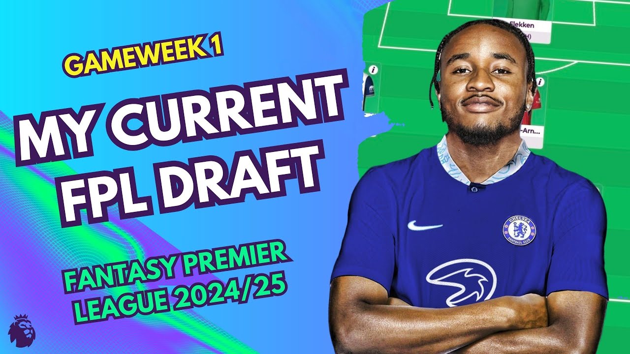 MY CURRENT FPL DRAFT | GAMEWEEK 1 | Fantasy Premier League 2024/25 ...