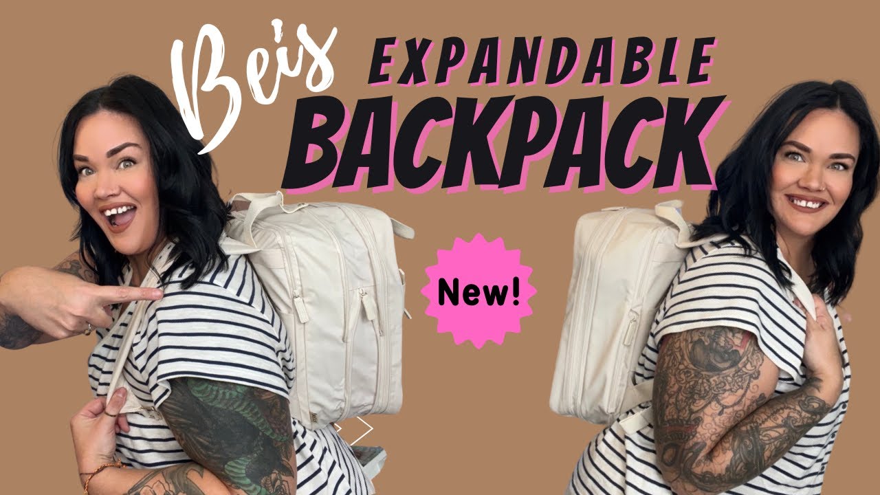 NEW Beis Recycled Expandable Backpack - YouTube