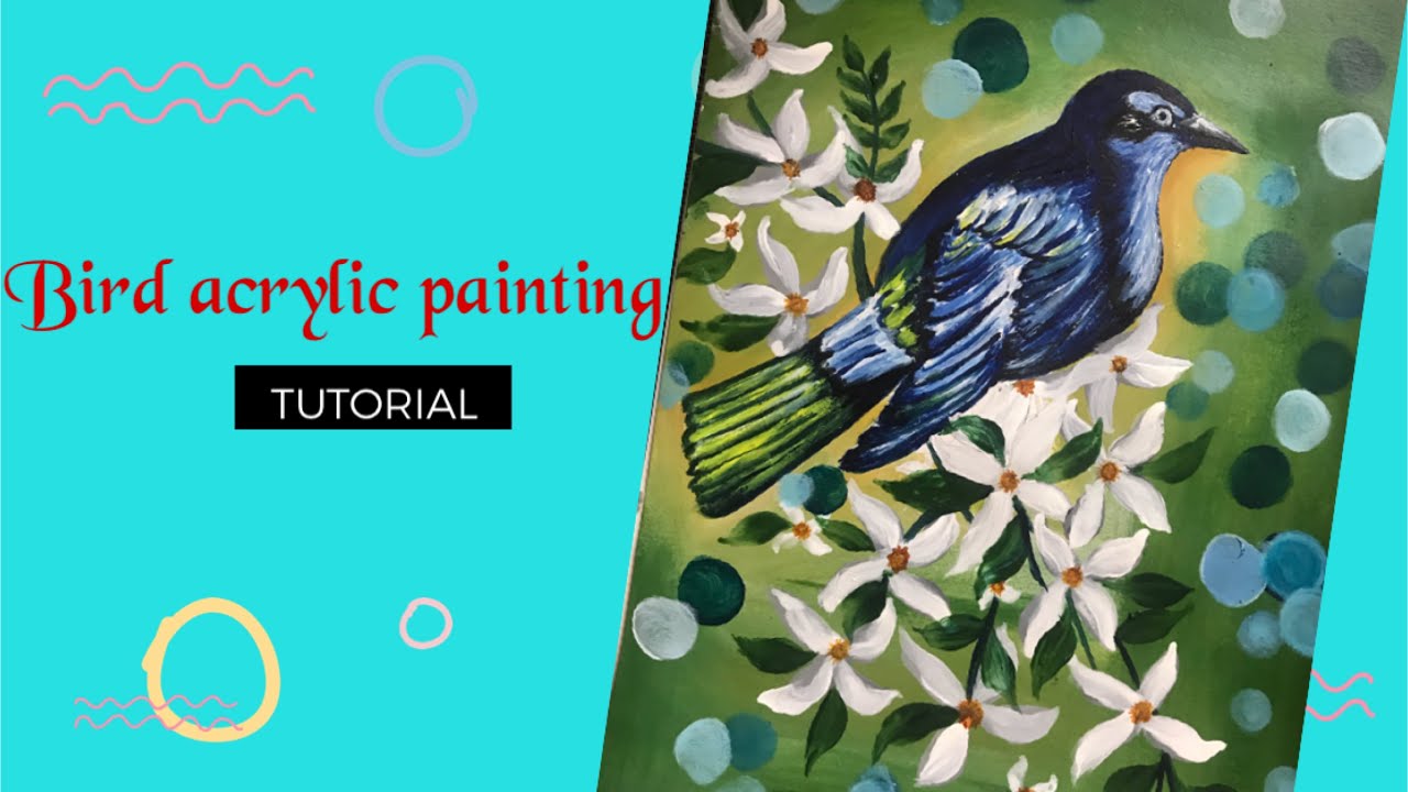 How to draw a bird |How to paint a bird with Acrylic colours - YouTube