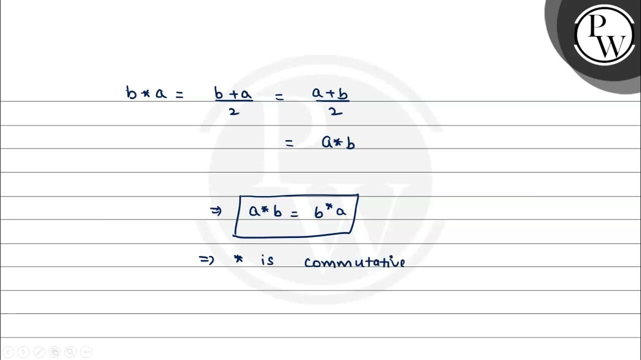 Is the binary operation defined on set \( N \), given by \( a * b=\... - YouTube