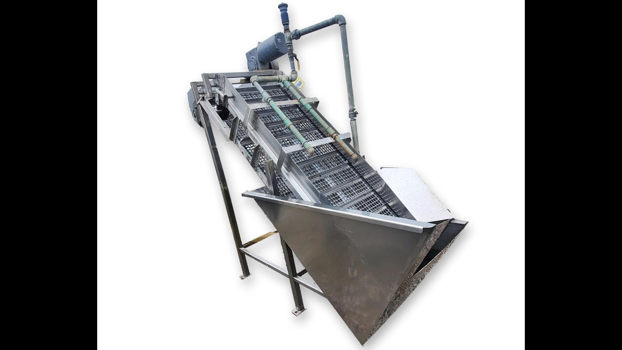 Used 22" Wide Cleated Inclined Stainless Steel Sanitary Spray & Wash ...