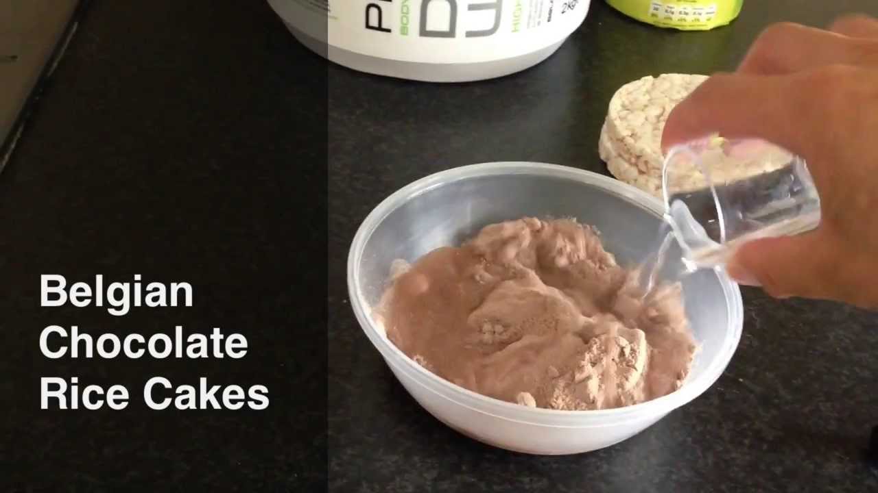 Belgian Chocolate Protein Rice Cakes! Simple & Easy! - YouTube