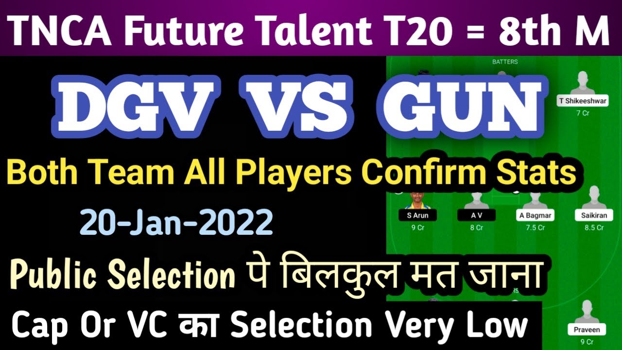 DGV vs GUN Dream11 Team, Dgv vs Gun Dream11 Prediction | Dgv vs Gun ...