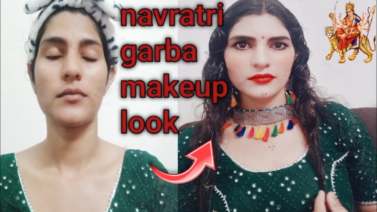 navratri garba makeup look| dandiya look|festive makeup look| # ...