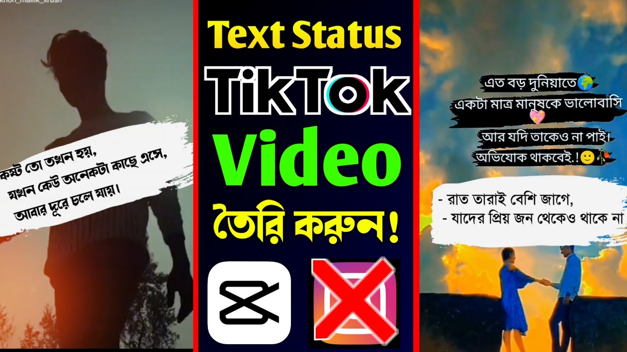 TikTok Viral Text Status Video Editing With Capcut || Kivabe TikTok ...