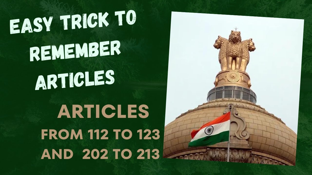 Easy Trick to remember INDIAN POLITY ARTICLES #vspeducation - YouTube
