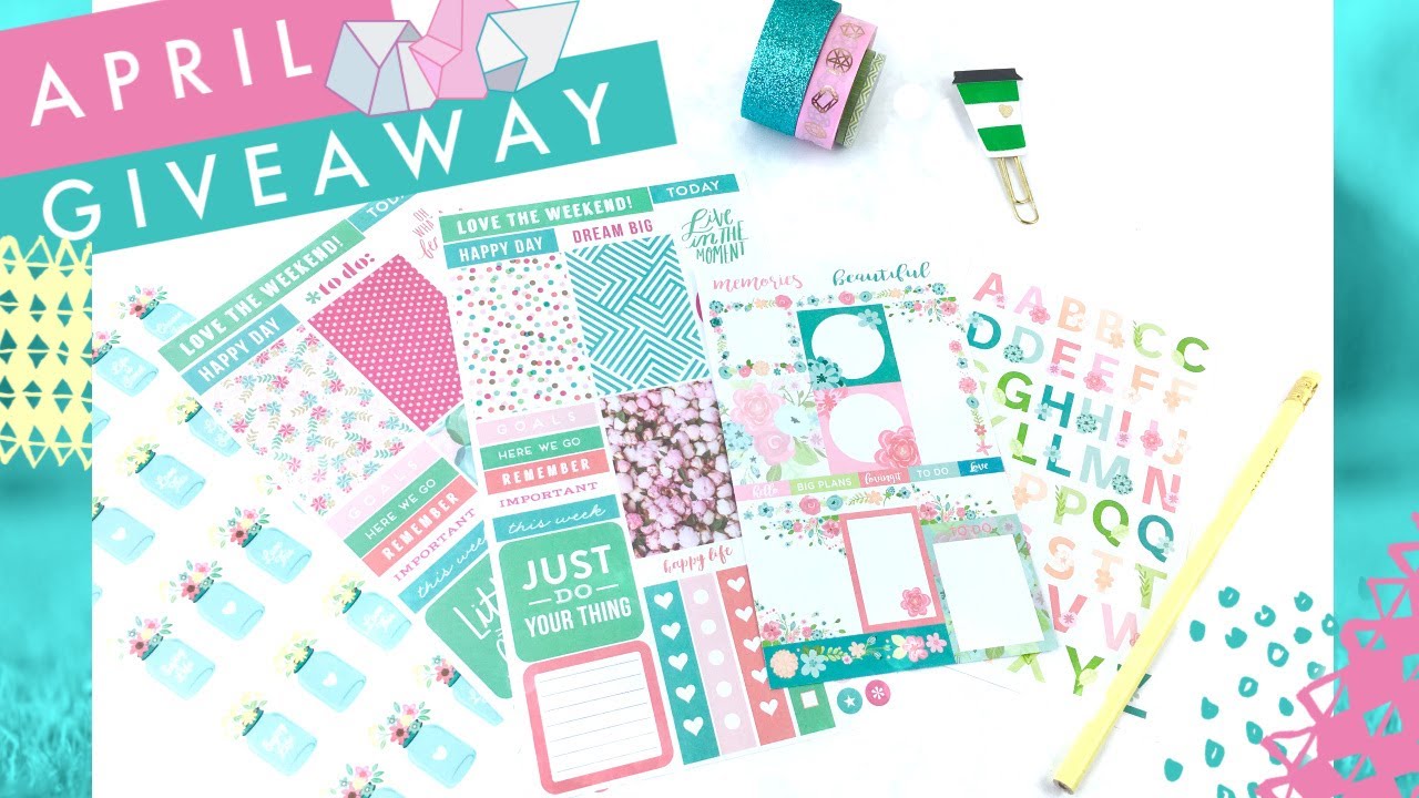 April Giveaway!: Planner Stickers, Washi, and More! - YouTube
