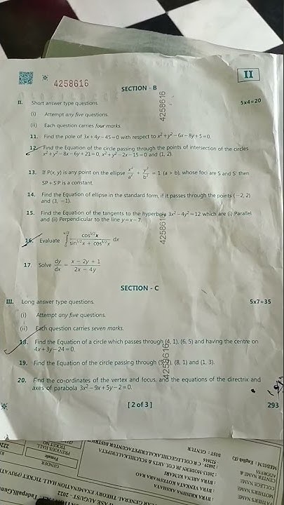 AP MATHS 2B question paper - YouTube