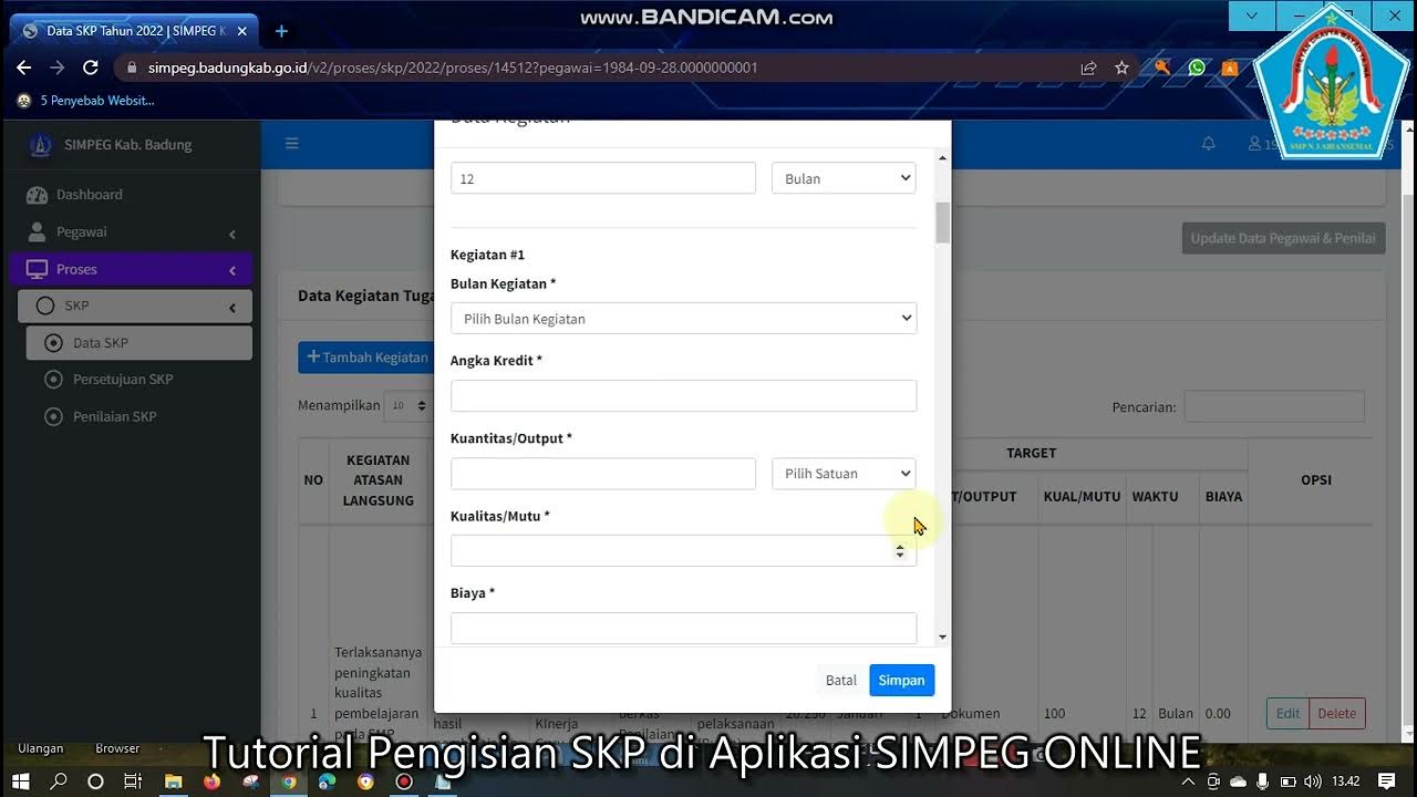 Tutorial Pengisian SKP di Simpeg online 2 - YouTube