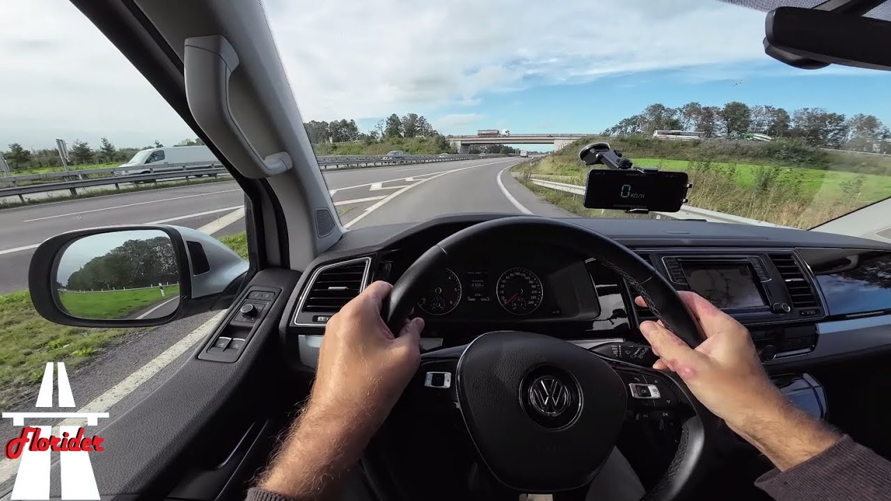 VW VOLKSWAGEN T6 MULTIVAN 2.0 TDI (204HP) HIGHLINE Top Speed Test Drive ...