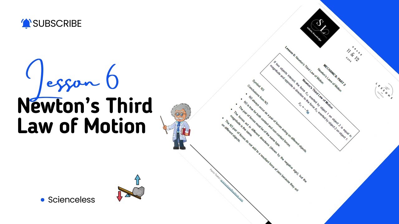 Grade 11 | Grade 12 | Lesson 6: Newton's Third Law of Motion - YouTube