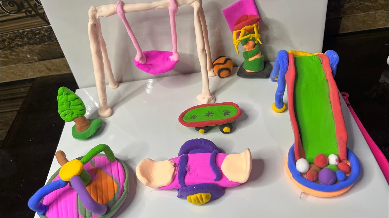 DIY How To Make Miniature Playground Set With Polymer Clay |umaranas58 ...