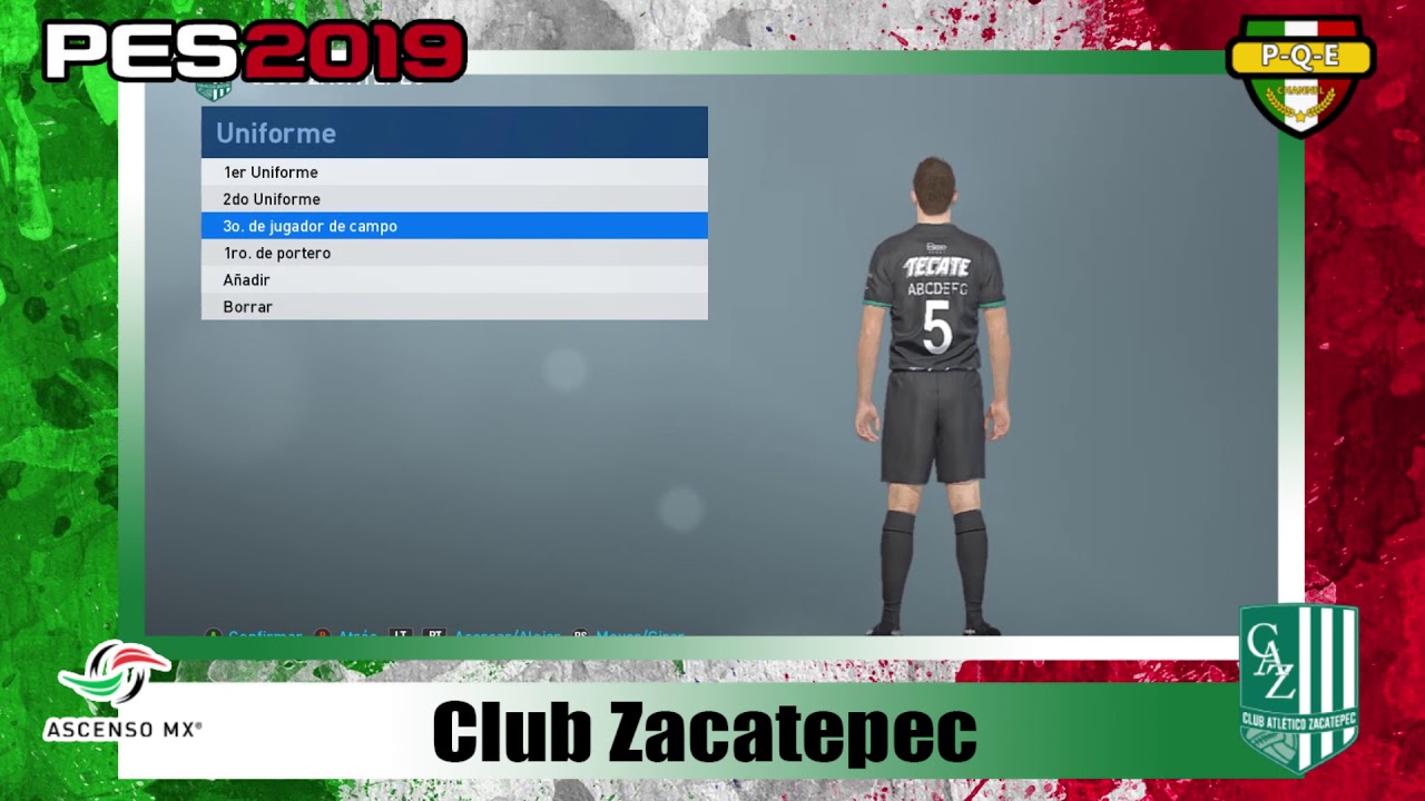 PES 2019 Club Zacatepec Uniforme 2019 2020 - YouTube