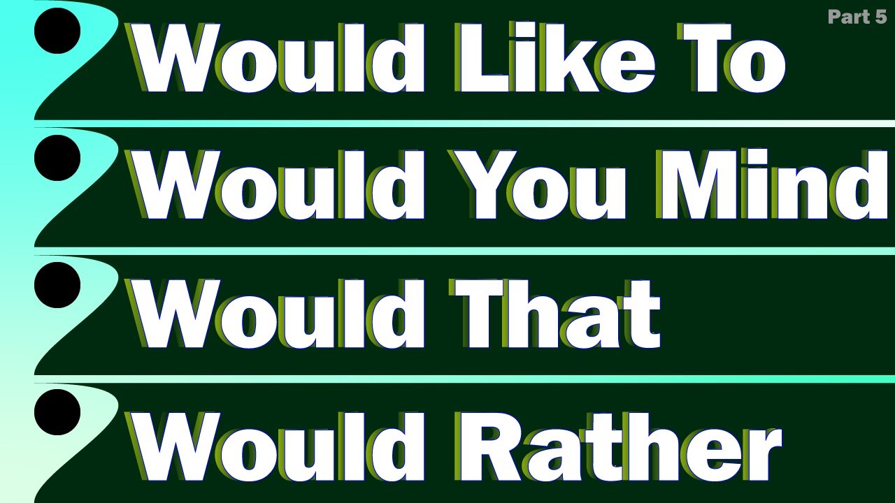 How to use would in English |Various use of Would |Would like to |Would ...