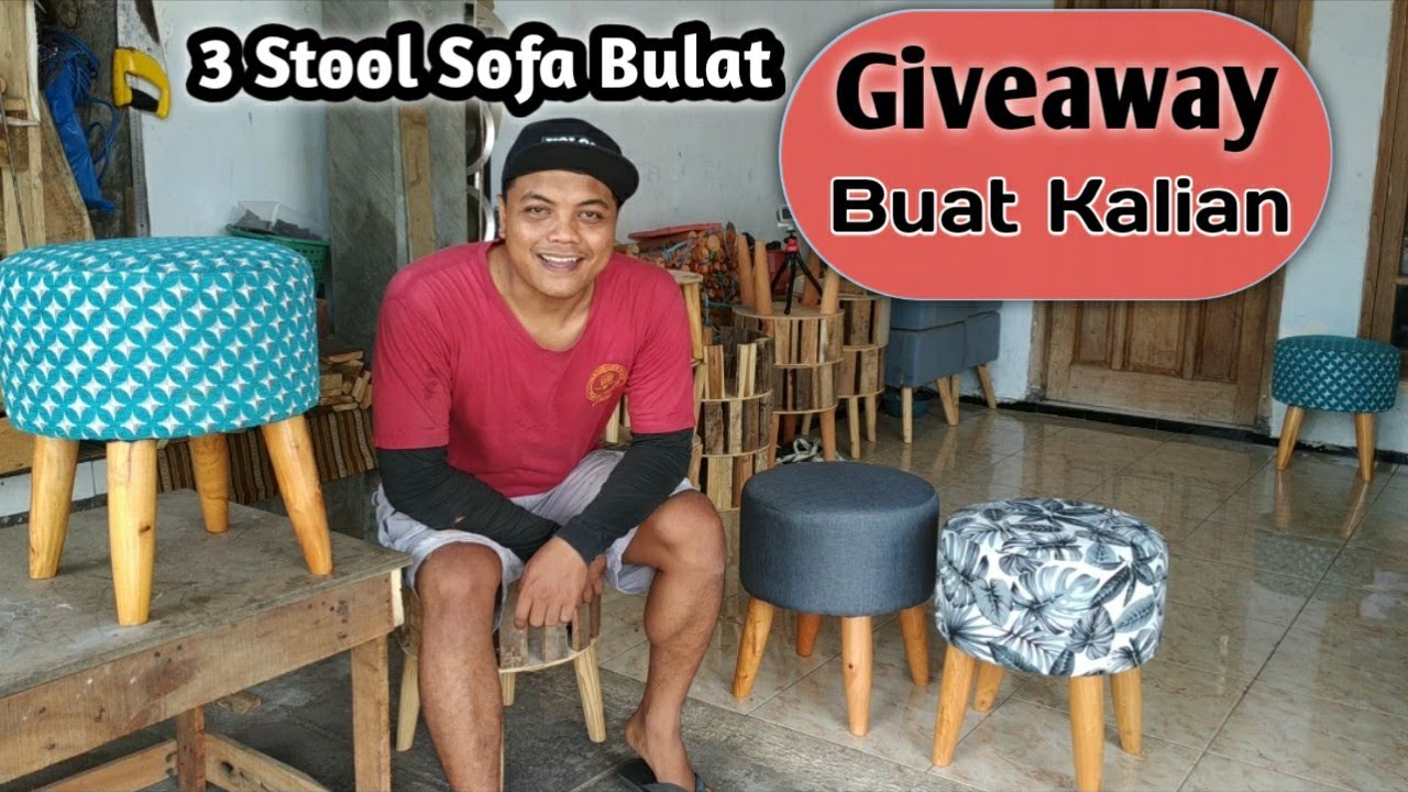 GIVEAWAY Stool bulat Sofa TUTORIAL - YouTube