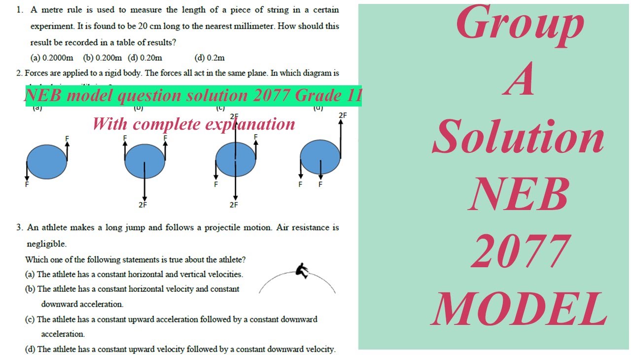 New Model Question solution 2077 | Physics MCQs | Class 11 NEB ...