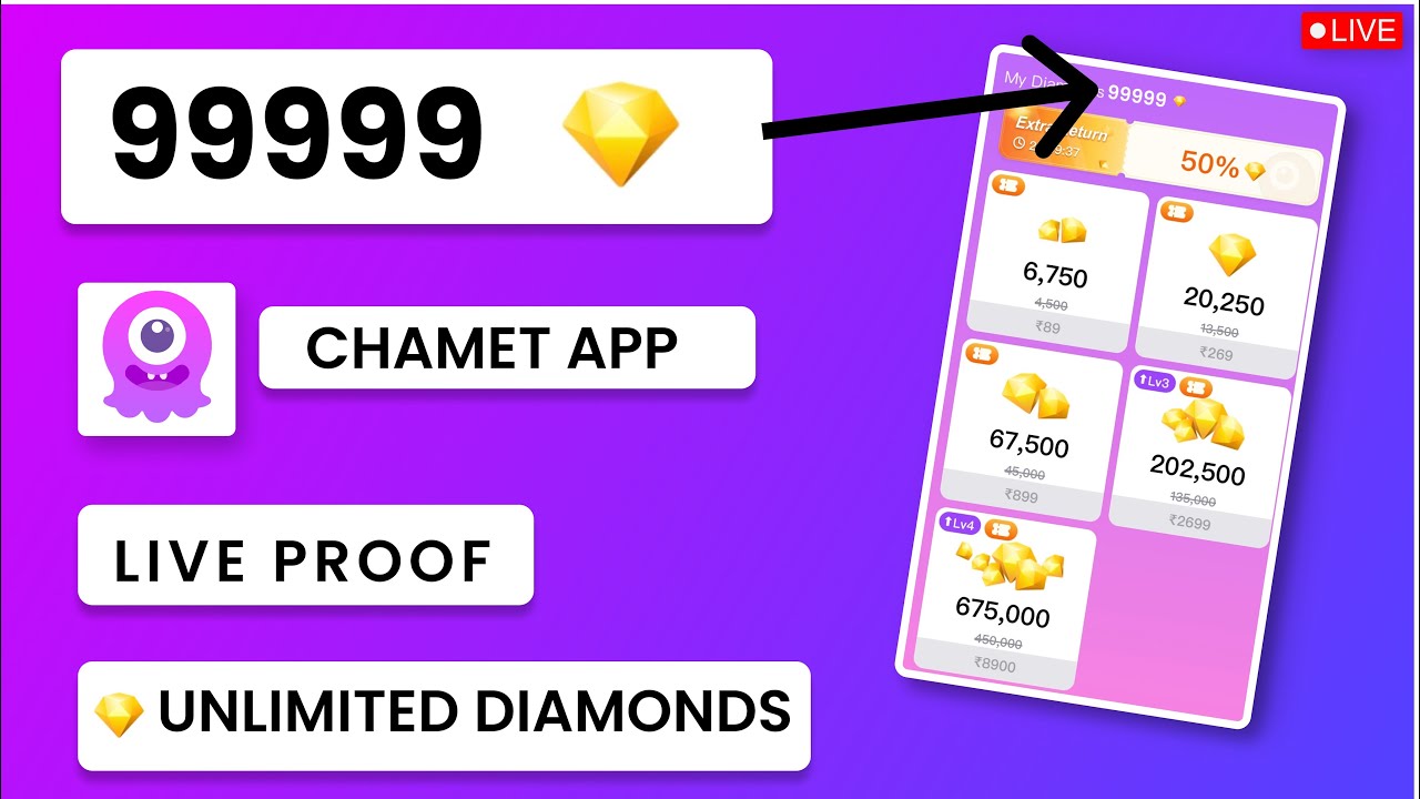 Unlimited Diamonds In Chamet App 2023 || Free Diamonds In Chamet App Free Coins || Chamet App Ha ...