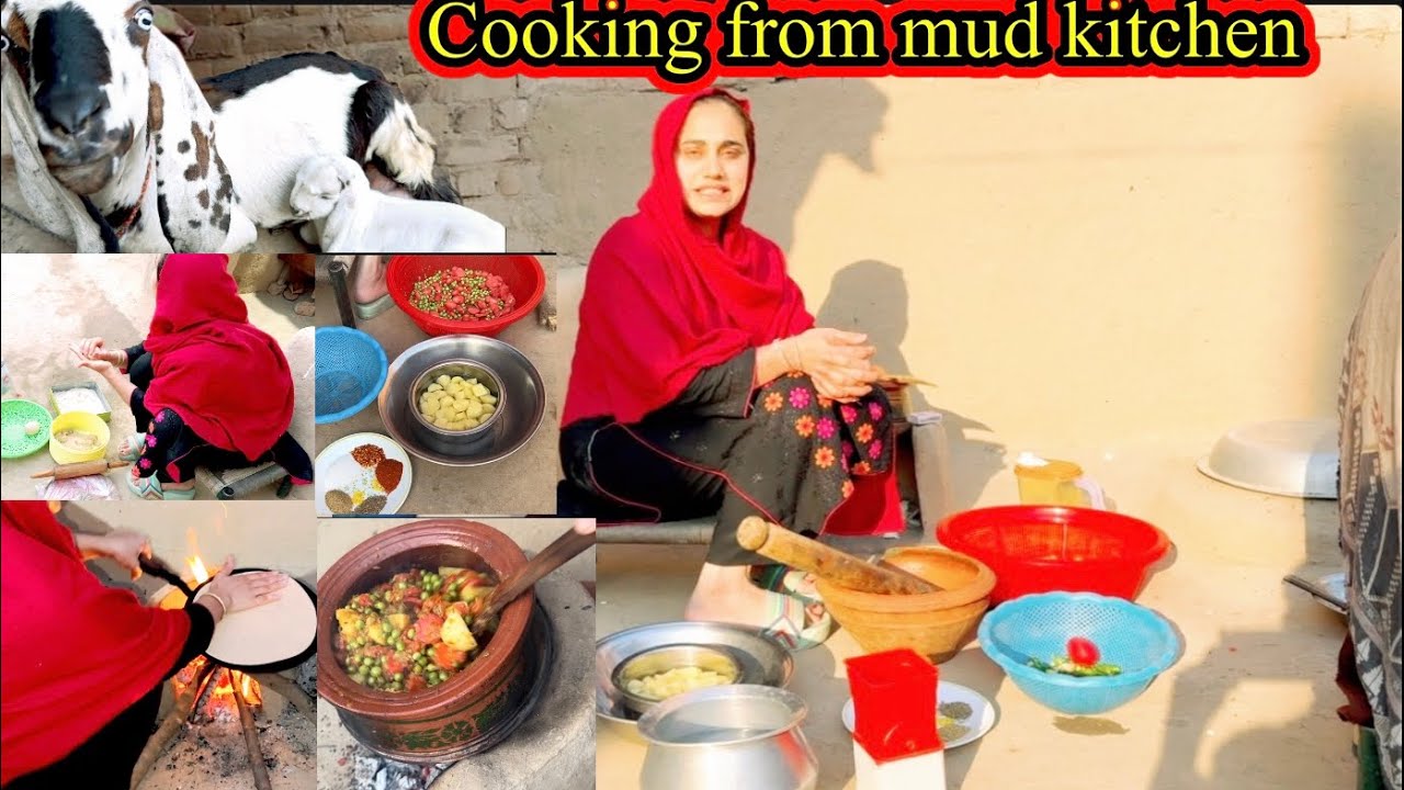 American lady cooking in pure village style/Goan mein sham ki routine ...