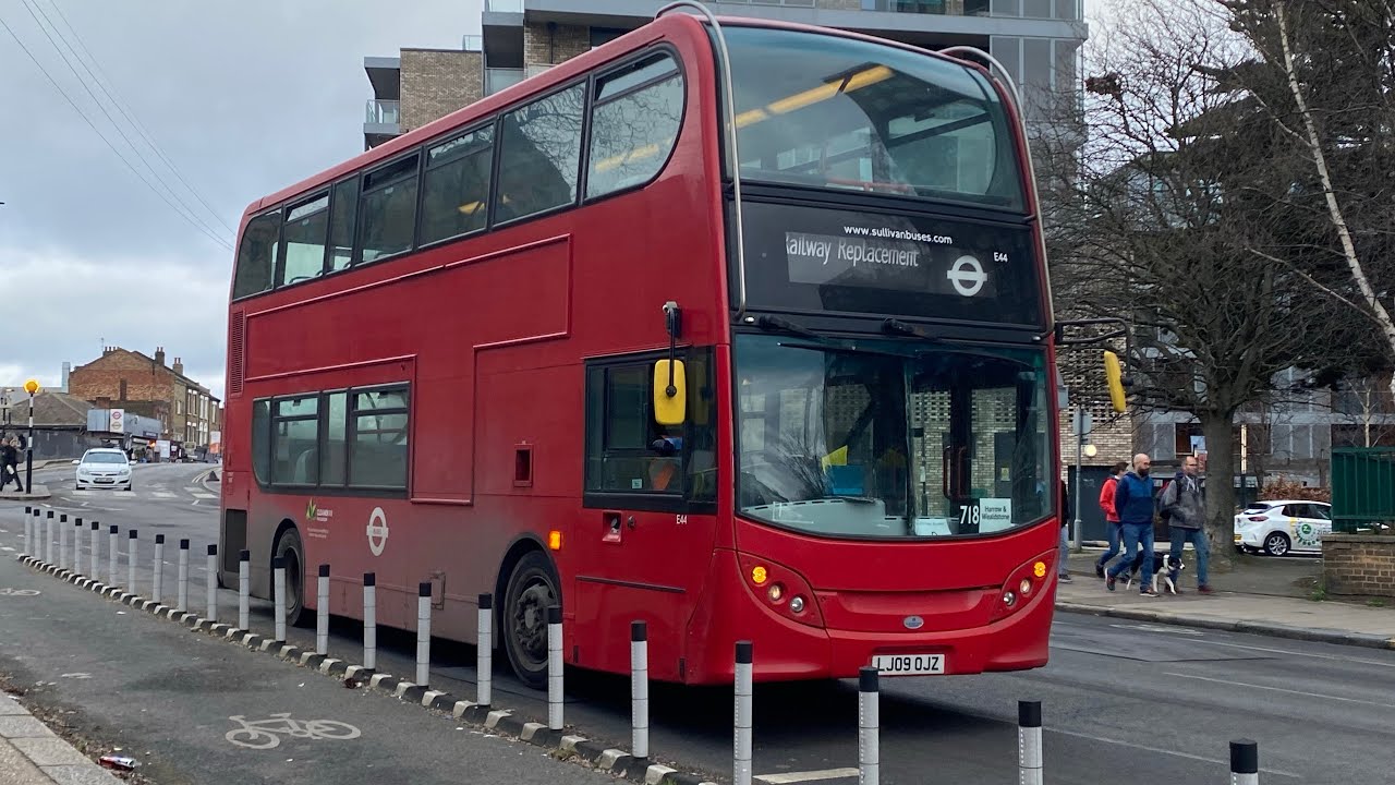Sullivan buses E44 LJ09 OJZ rail replacement visual 718 to Harrow and ...