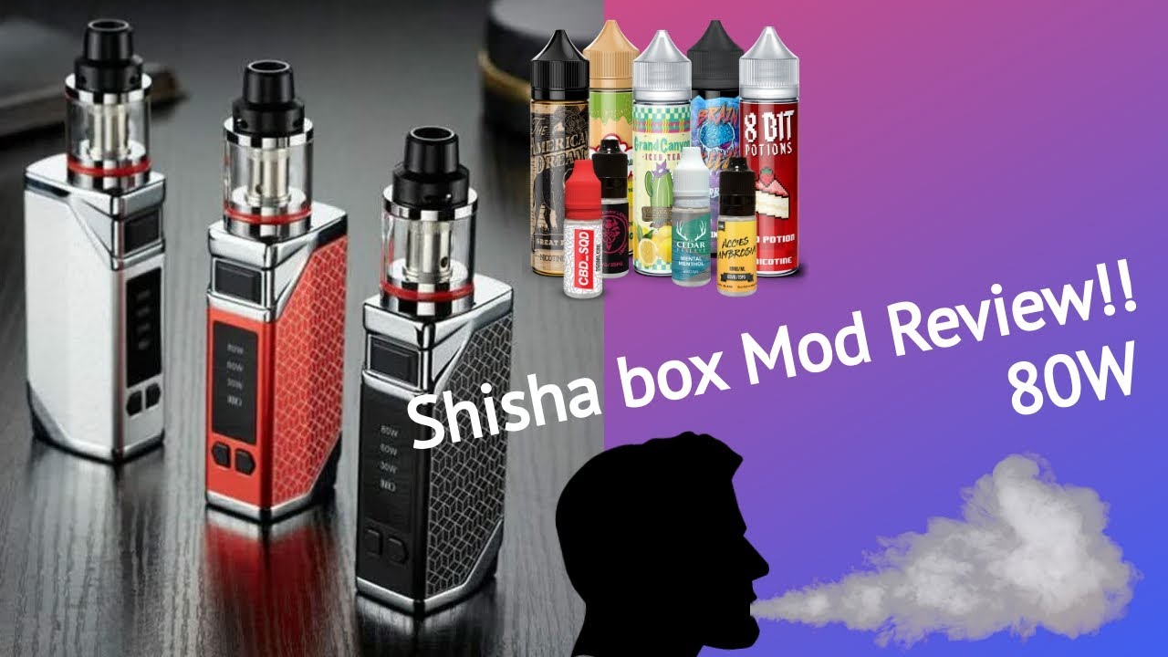 shisha box mod review.. 8OW power pure clouds - YouTube