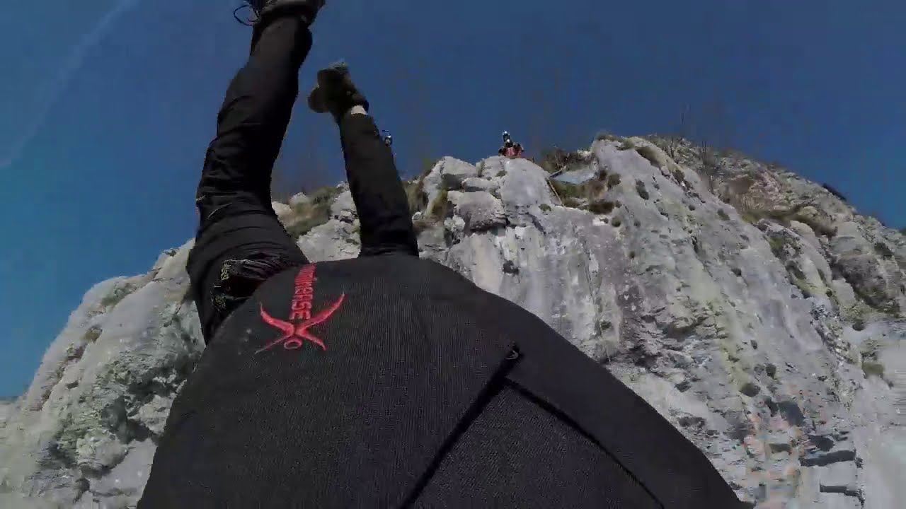 Brento BASE Jump Near Wall Collision - YouTube