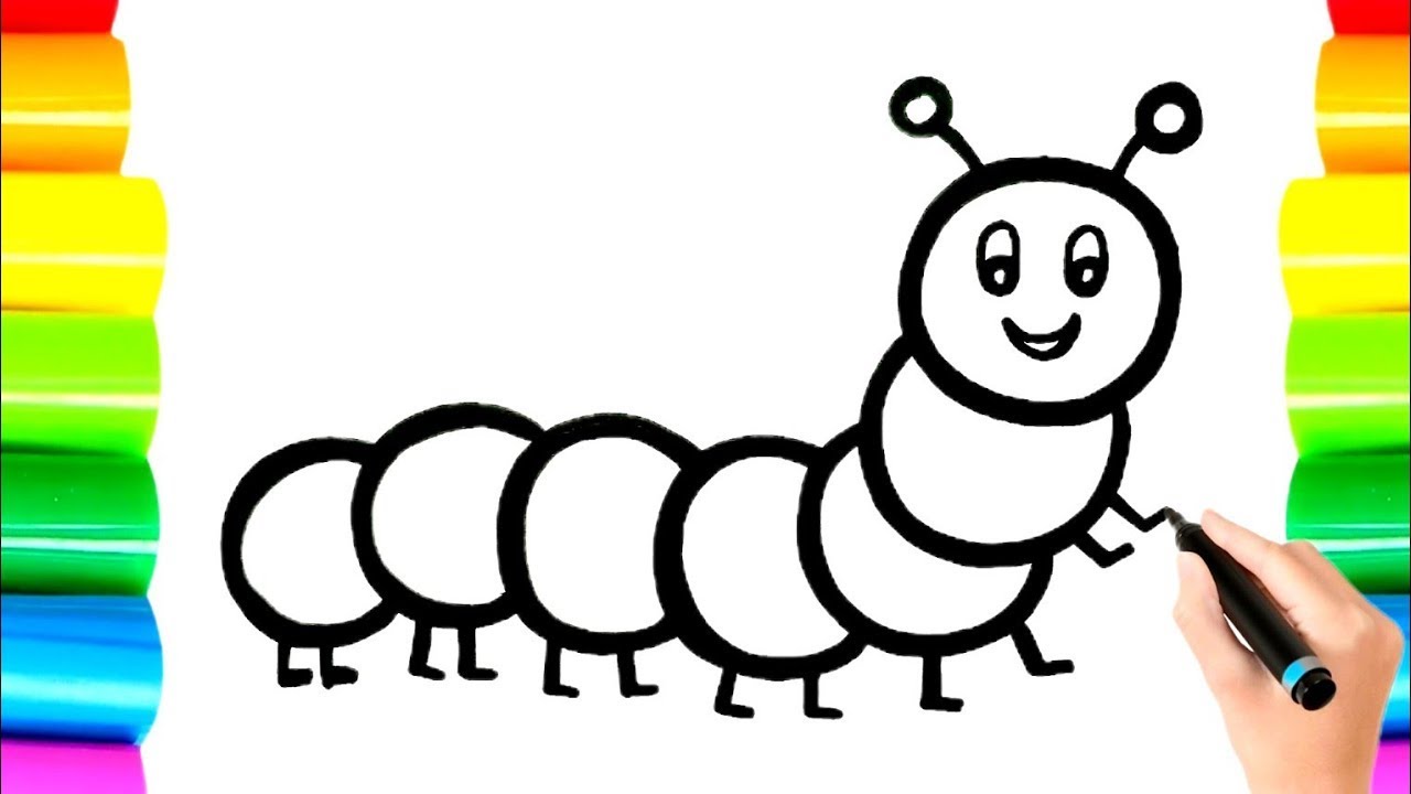 How to draw caterpillar|caterpillar drawing for kids|coloring# ...