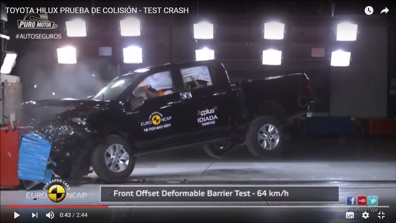 TOYOTA HILUX PRUEBA DE COLISIÓN - TEST CRASH - YouTube