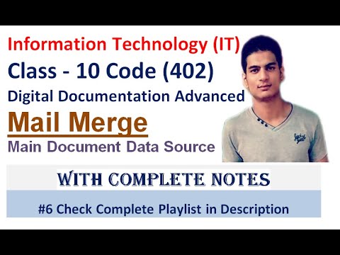 Digital Documentation Advanced | Class 10 IT (Information Technology) | Mail Merge - Practical ...