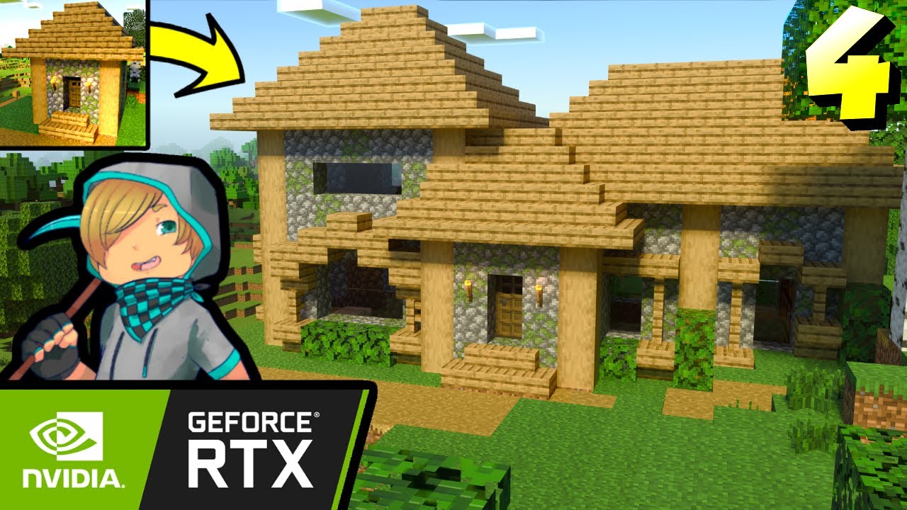 Let's Play Minecraft RTX Episode 4 | Starter House Transformation - YouTube