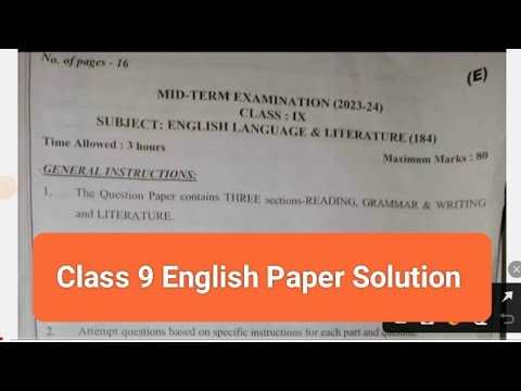 class 9 english mid term paper 2023/english sample paper/class 9 ...