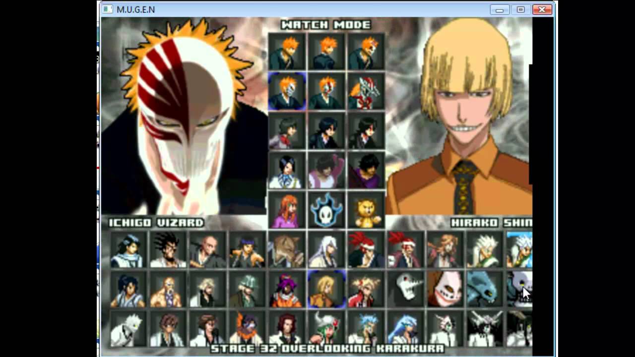 Bleach Mugen Gameplay: Hirako Shinji VS Ichigo Vizard - YouTube