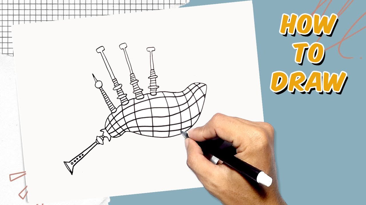 How to Draw Bag Pipe - YouTube