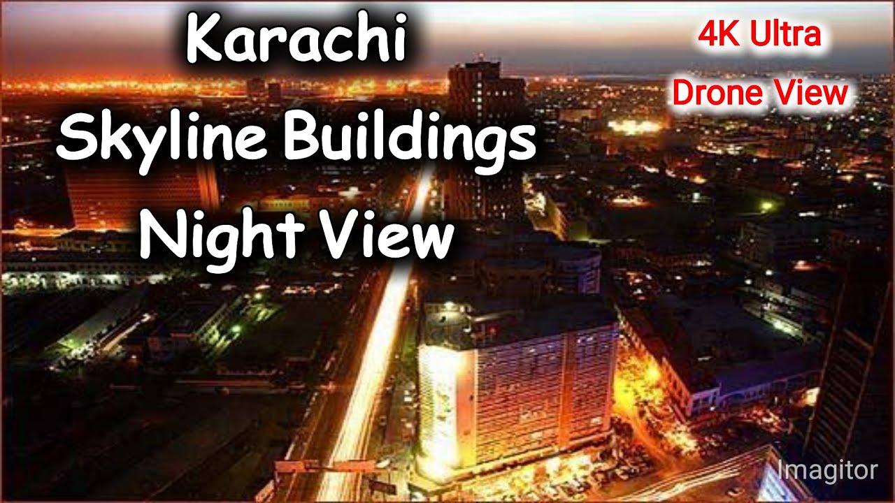 Karachi Skyline Buildings Aerial View | Night View of Karachi| 4K View ...