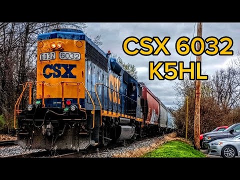 CSXT 6032 Leads CSX L323 With An Impressive K5HL Horn | CSX CL&W Sub - YouTube