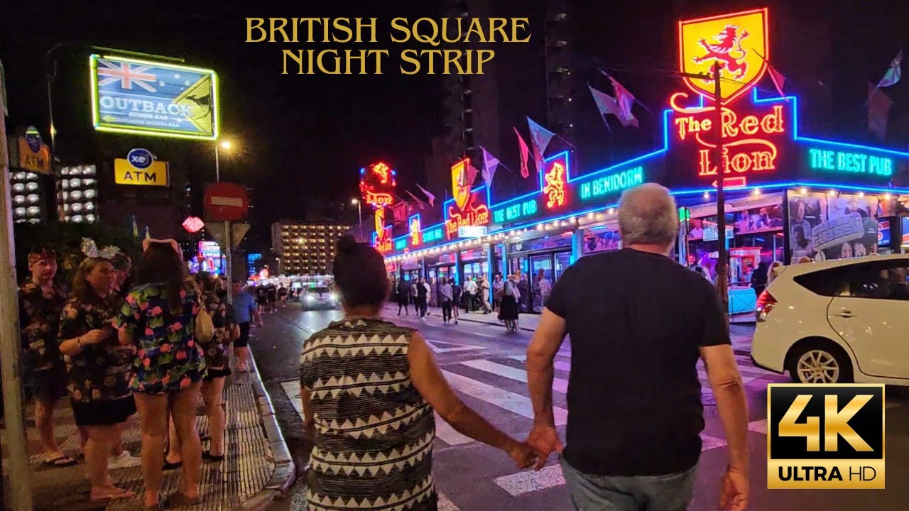 🍻 Benidorm: Exploring British Square and the Night Strip - YouTube