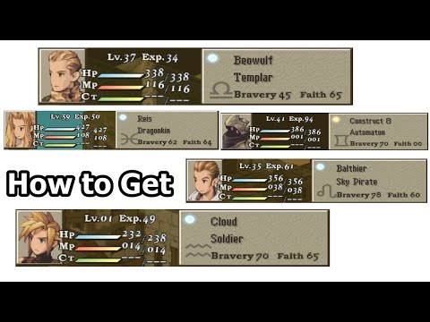 Final Fantasy Tactics : How to Get Beowulf, Reis, Construct 8, Balthier and Cloud