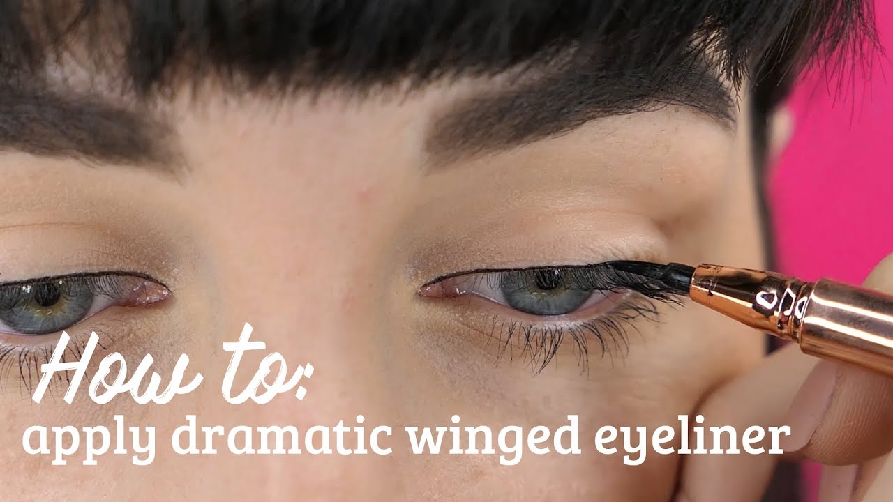 How to apply winged eyeliner - the dramatic wing - YouTube