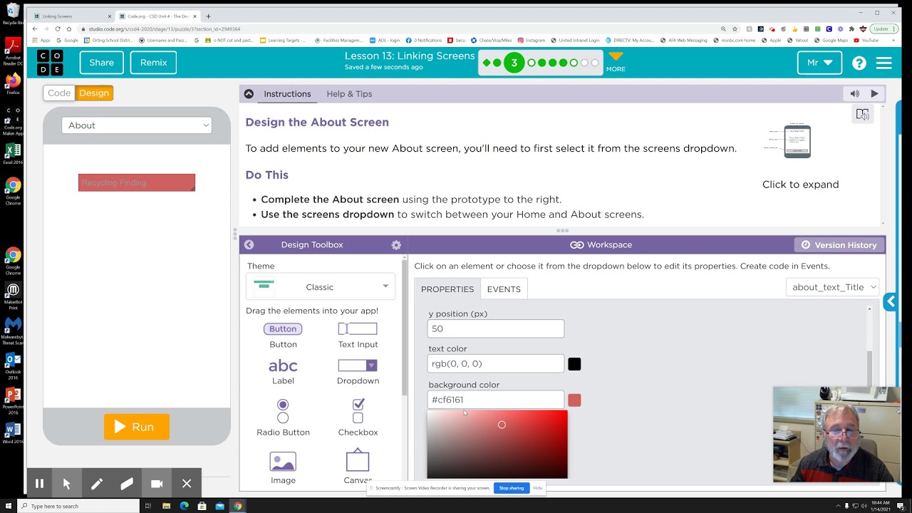 Unit 4 Lesson 13 "Linking Screens" - YouTube