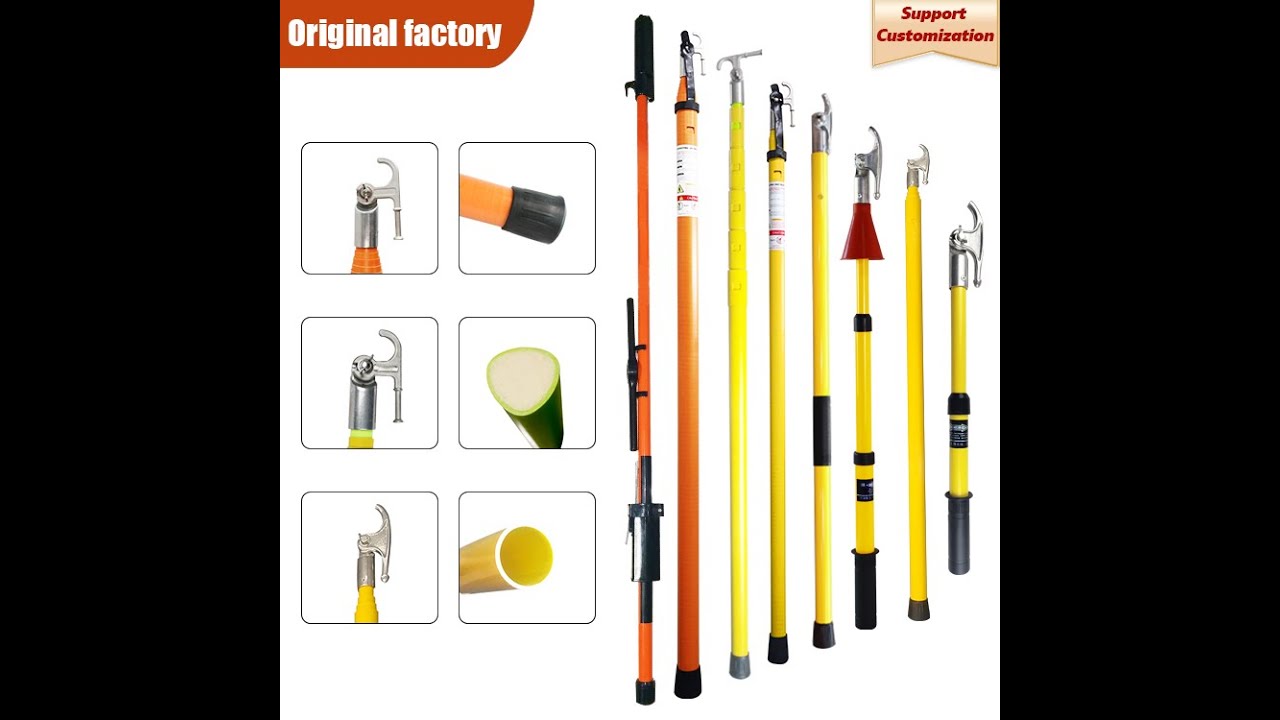 Insulated Triangle Telescopic Hot Stick for live line work - YouTube