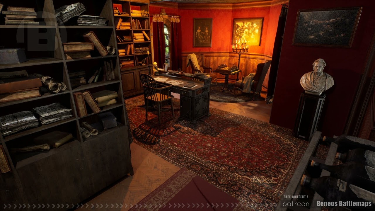 Vallaki Wachter's House 2F Study | Scenery Demo | Curse of Strahd ...