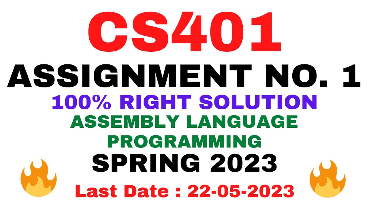 Cs401 Assignment No 1 Spring 2023 100 Right Solution Assembly Language Programming By 8948