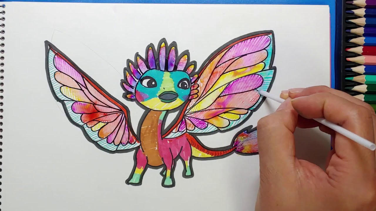 출동! 드래곤 구조대 송윙 드래곤 이쁘게 그리기~| Drawing Beautiful Song Wing Dragon From ...
