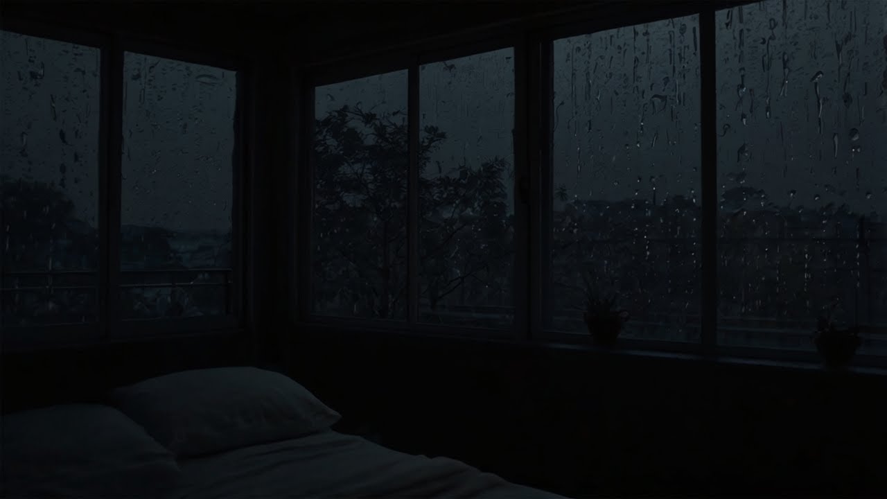 Muffled Sounds of Rain for Peace of Mind, Deep Sleep | Dark Bedroom ...