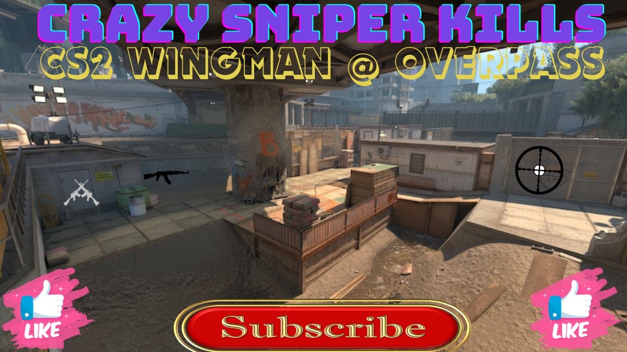 CS2, CRAZY SNIPER KILLS ON WINGMAN AT OVERPASS, PC GAME PLAY. - YouTube