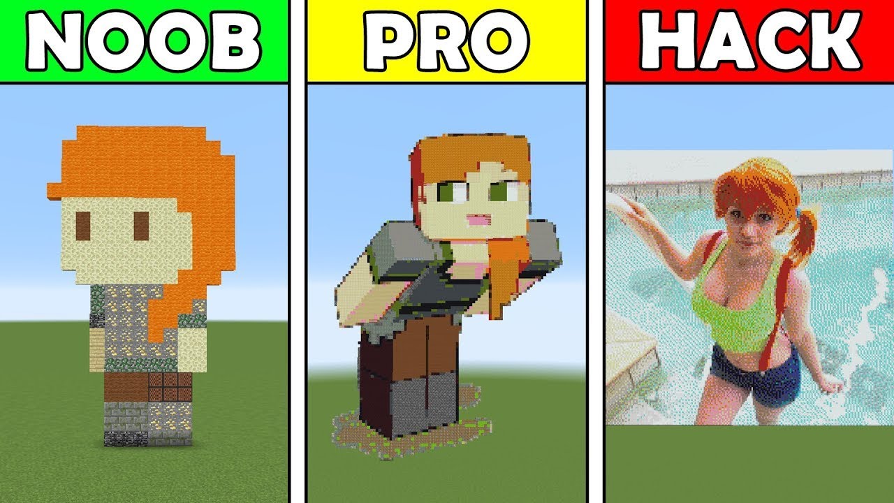 Minecraft NOOB vs PRO vs HACKER PIXELART ALEX - YouTube