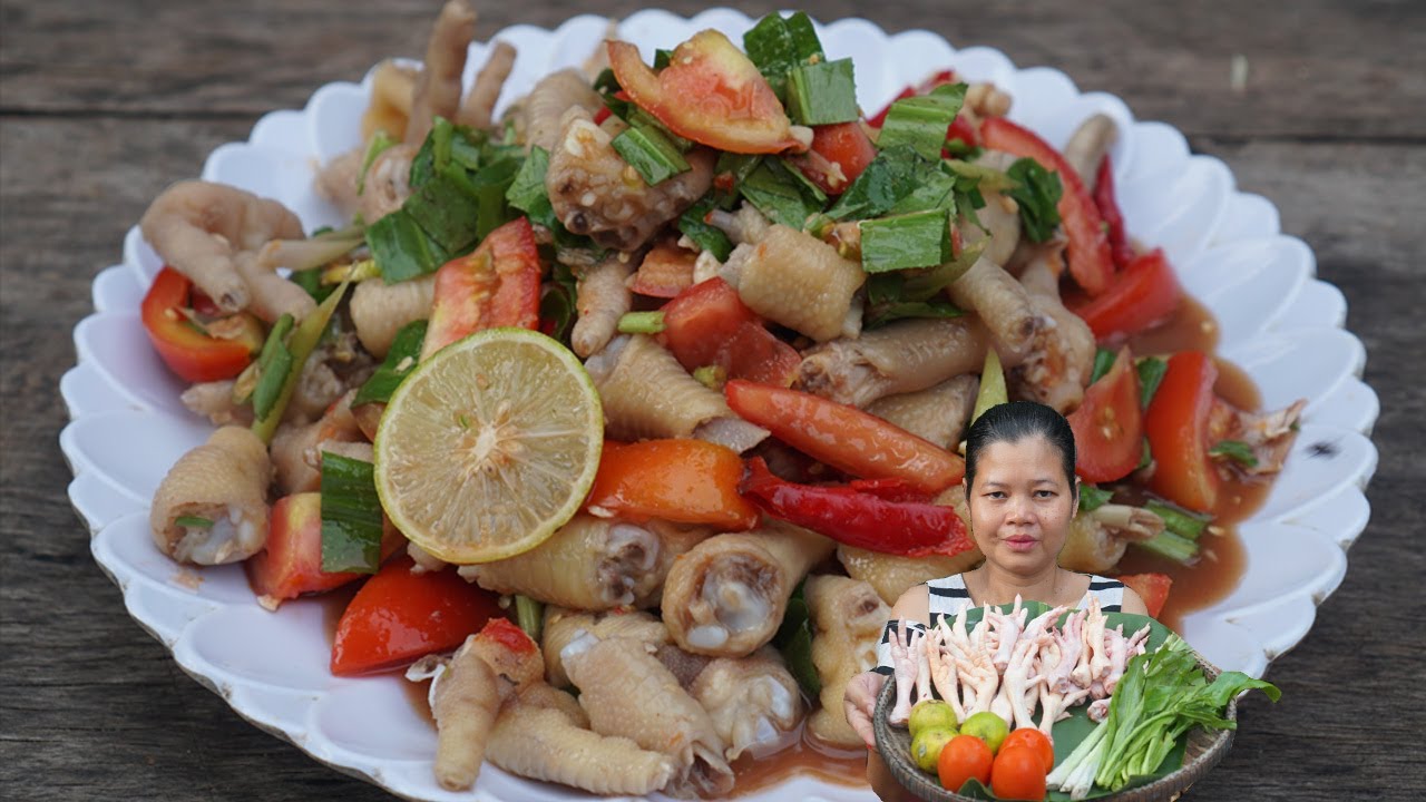 Cooking salad chicken feet recipe - Simple cooking channel - YouTube