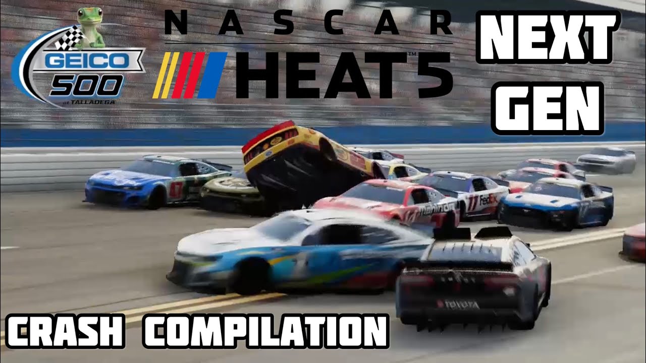 Nascar Heat 5 Next Gen Crash Compilation - YouTube