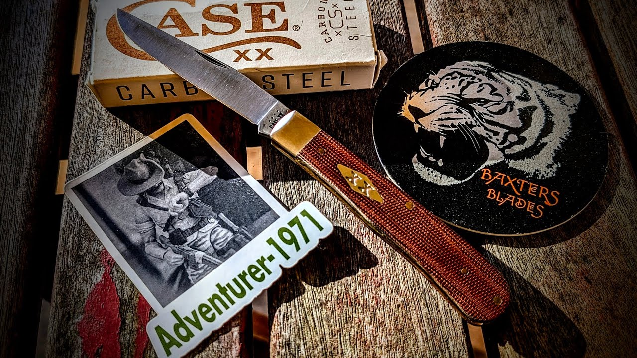 Case DLT Exclusive Single Bladed Carbon Steel Natural Canvas Micarta ...