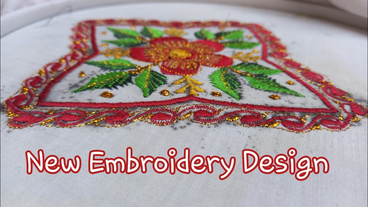 Embroidery Kushan Flower | Embroidery Designs | Kushan Designs - YouTube