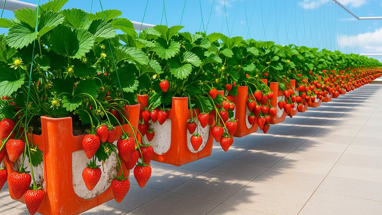Grow Strawberries in Hanging Recycled Tubs | Sweet & Juicy - YouTube